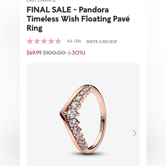 Pandora | Jewelry | Pandora Timeless Wish Floating Pave Ring Pandora ...